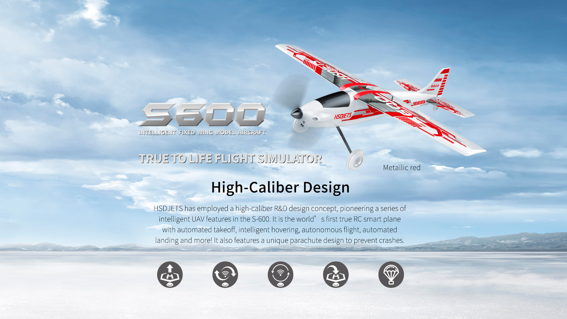 HSDJETS 1300mm S600 Intelligent RC Smart Plane - RC Jet Center